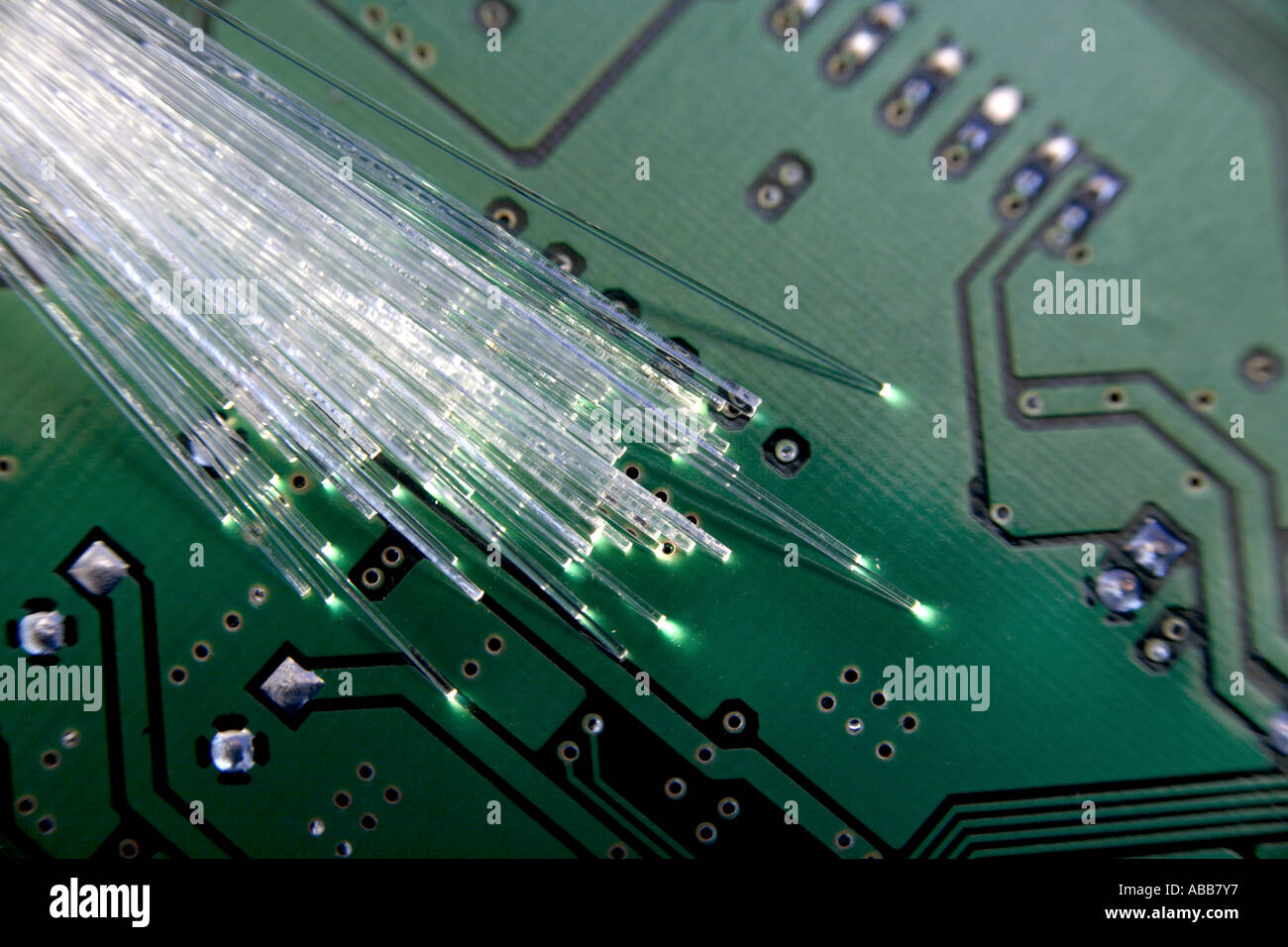 Fiber optics and circuit board Stock Photo - Alamy