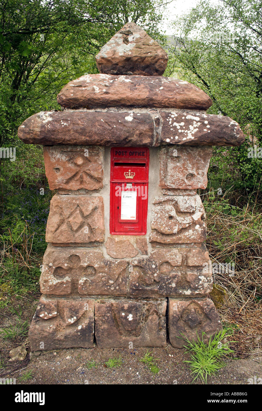 Postbox set in stone, Arran, West Coast of Scotland, UK Stock Photo - Alamy