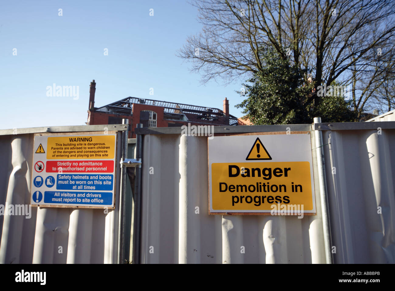 Safety Signs On A Demolition Site at Karen Evans blog