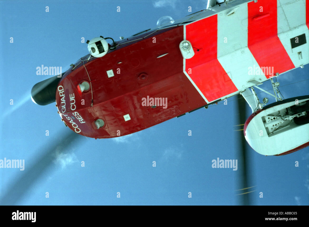 Coastguard Rescue Helicopter seen from below Stock Photo - Alamy