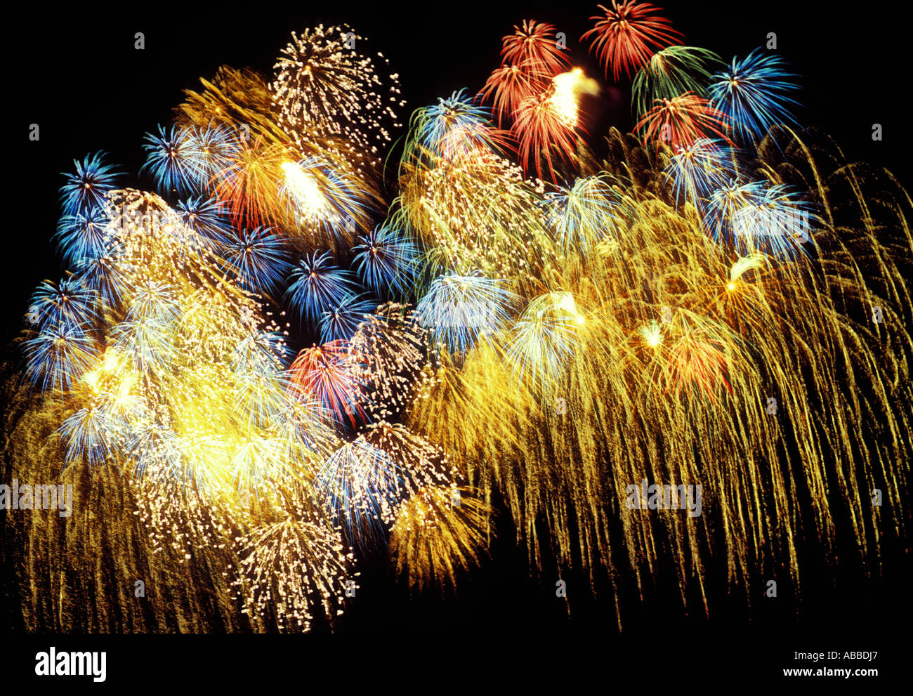 Fireworks exploding in the night sky Stock Photo - Alamy