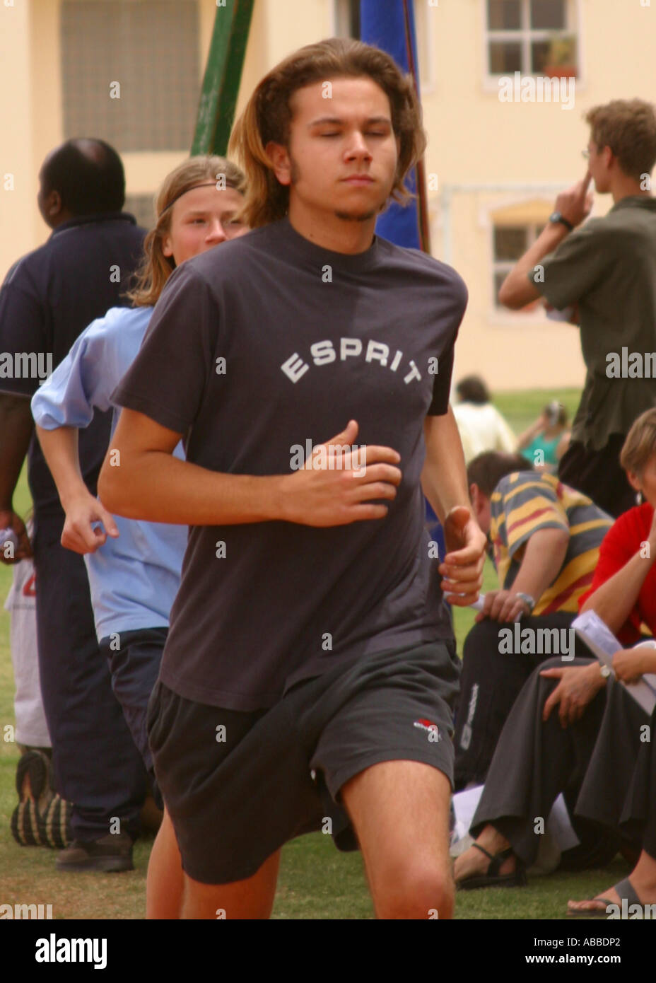 school boy running at school sports day Stock Photo - Alamy