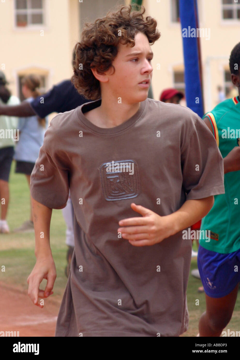 school boy running at school sports day Stock Photo - Alamy