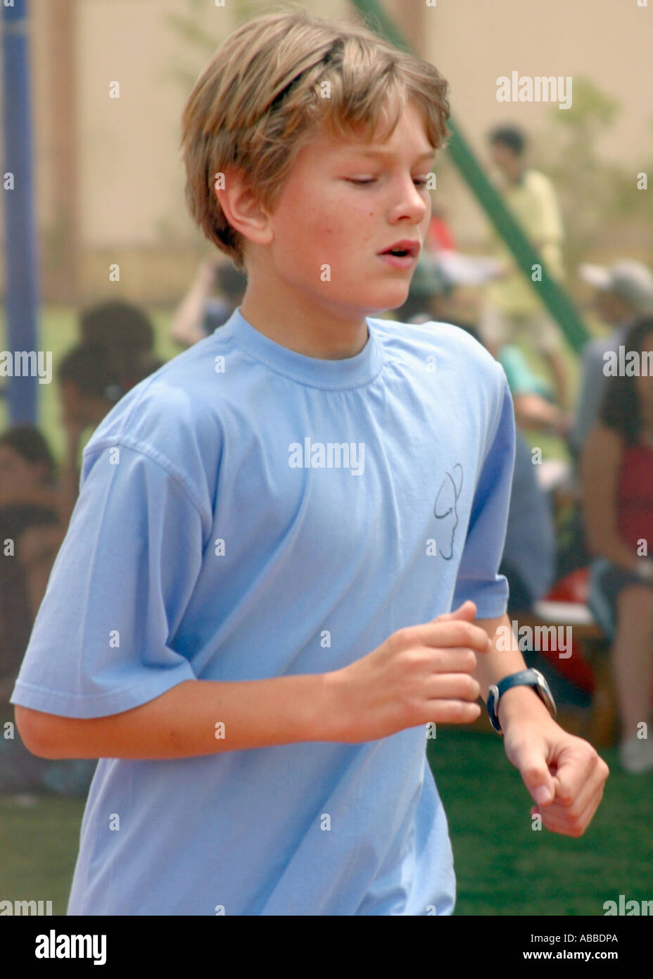 school boy running at school sports day Stock Photo - Alamy