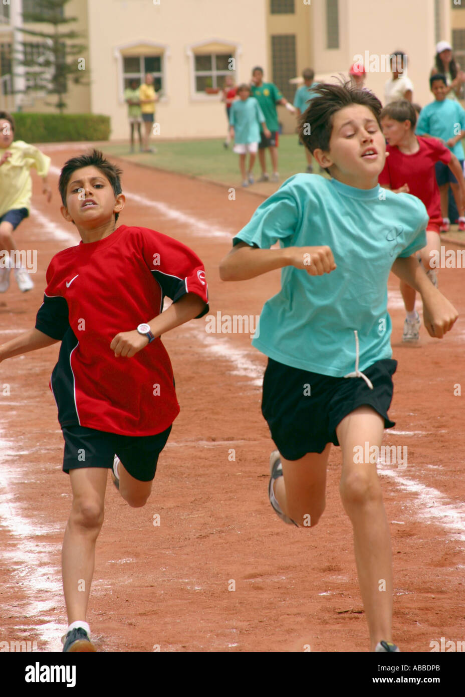 school boys running at school sports day Stock Photo - Alamy
