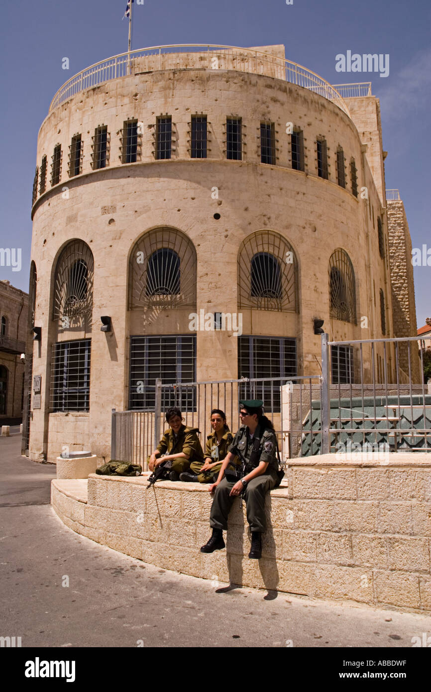 Stock Photo of Three Female Israeli Soldiers Securing The Area Near The ...
