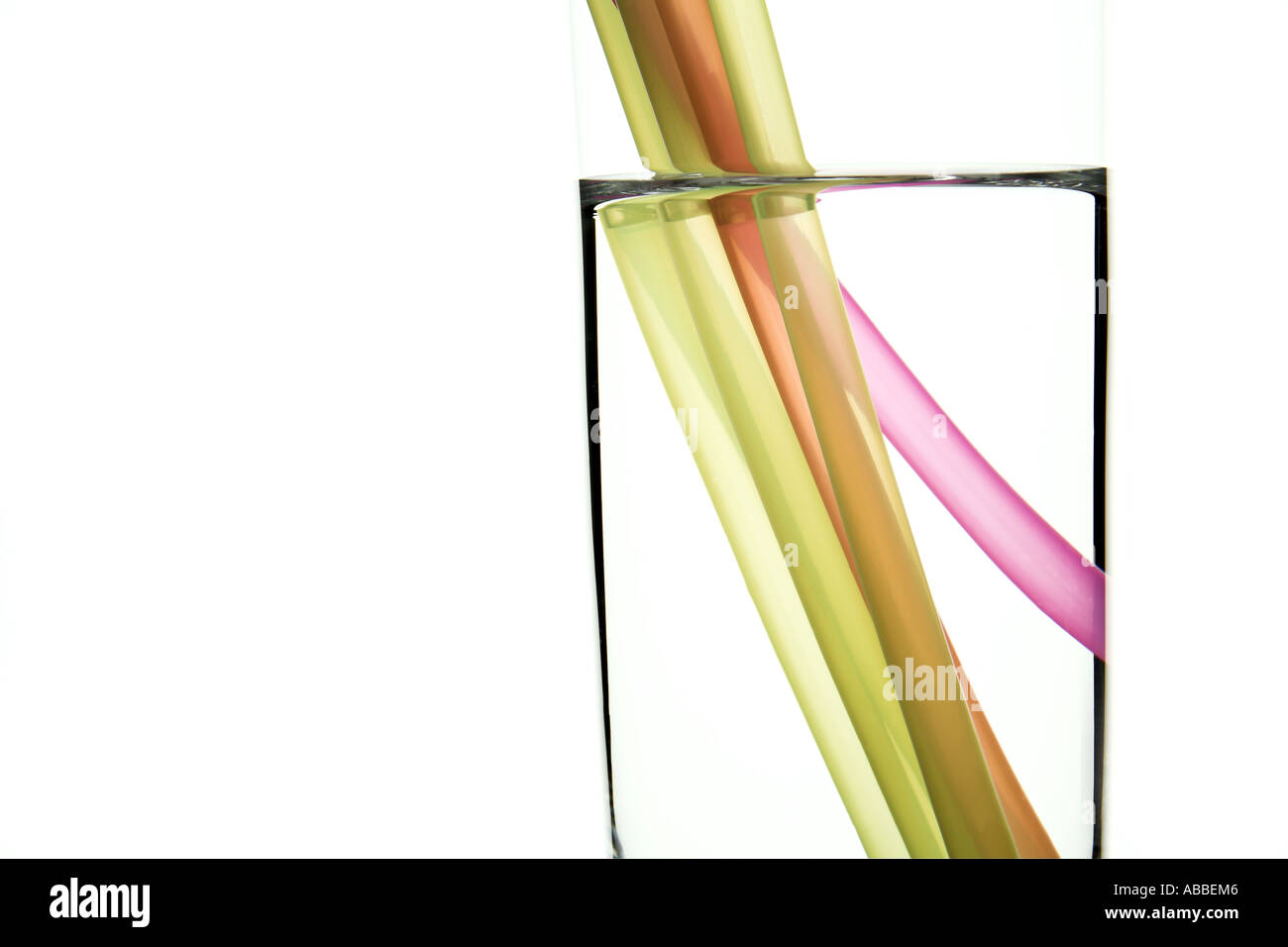 Leaning plastic straws in glass refraction hi-res stock photography and ...