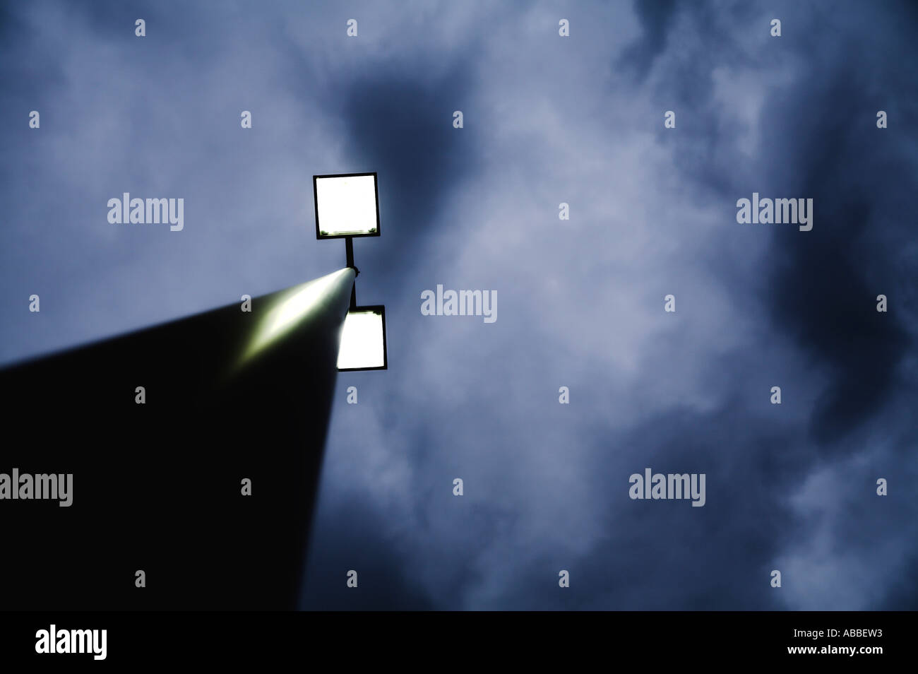 Two lights on pole side view Stock Photo - Alamy