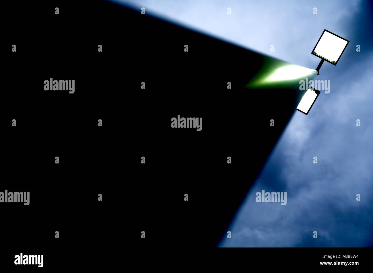 Two lights on pole side view Stock Photo - Alamy