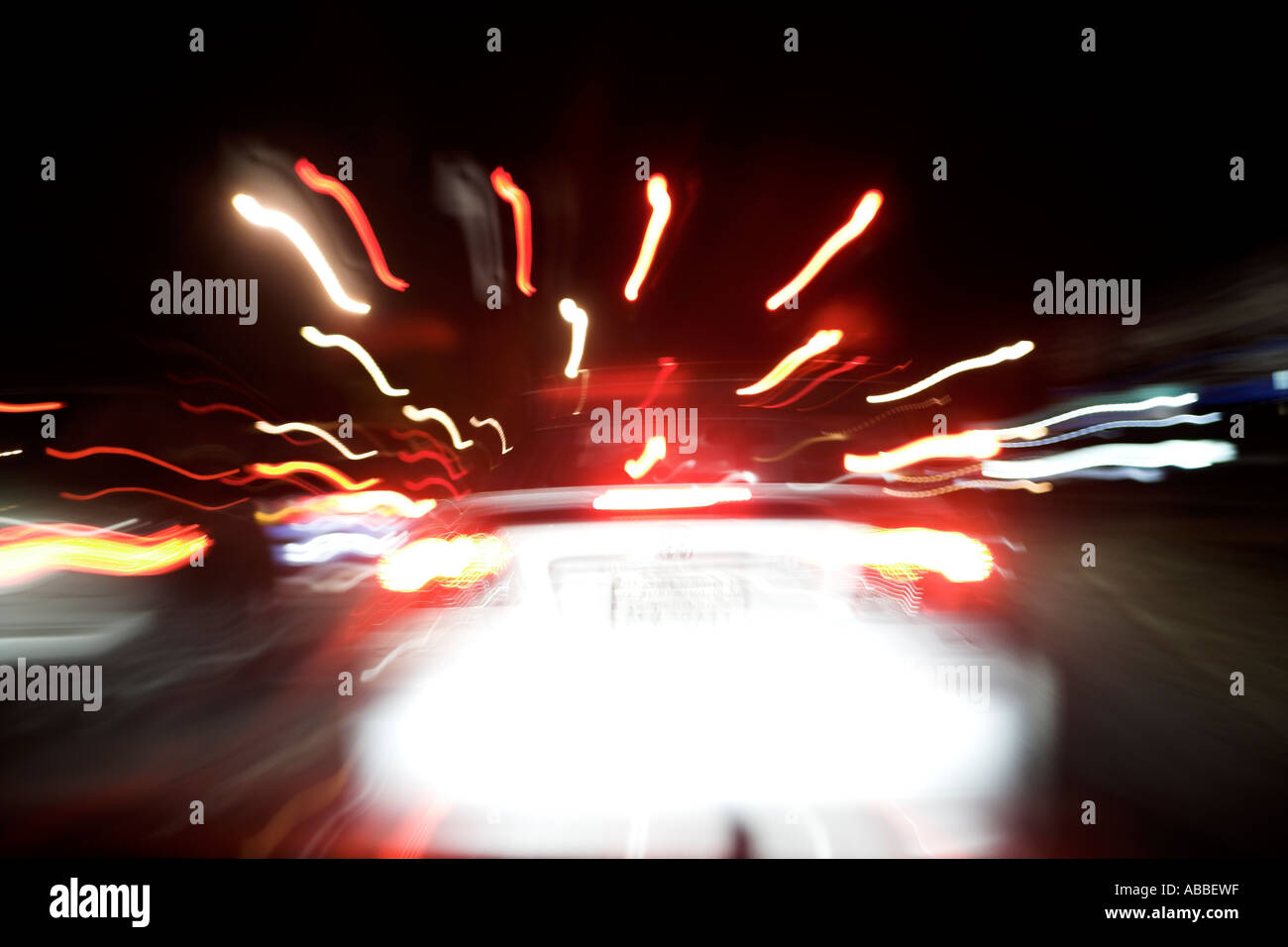 Streaks of lights from traffic at night on highway Stock Photo - Alamy