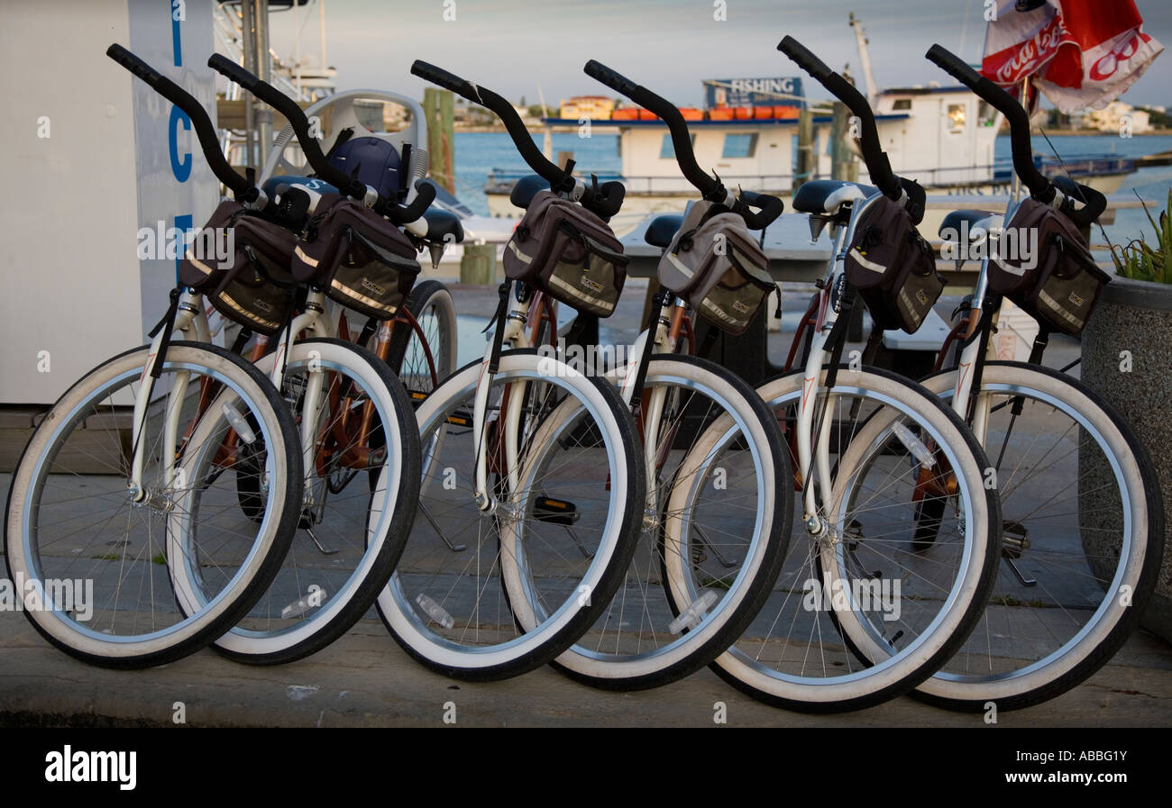 Bicycles lined up in a row Stock Photo - Alamy