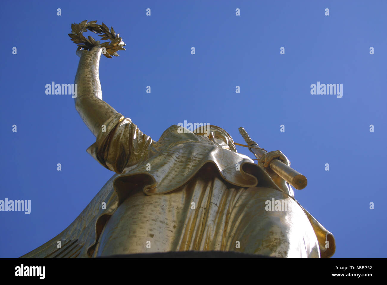 The gold coloured statue Victory Column Berlin Germany Stock Photo - Alamy