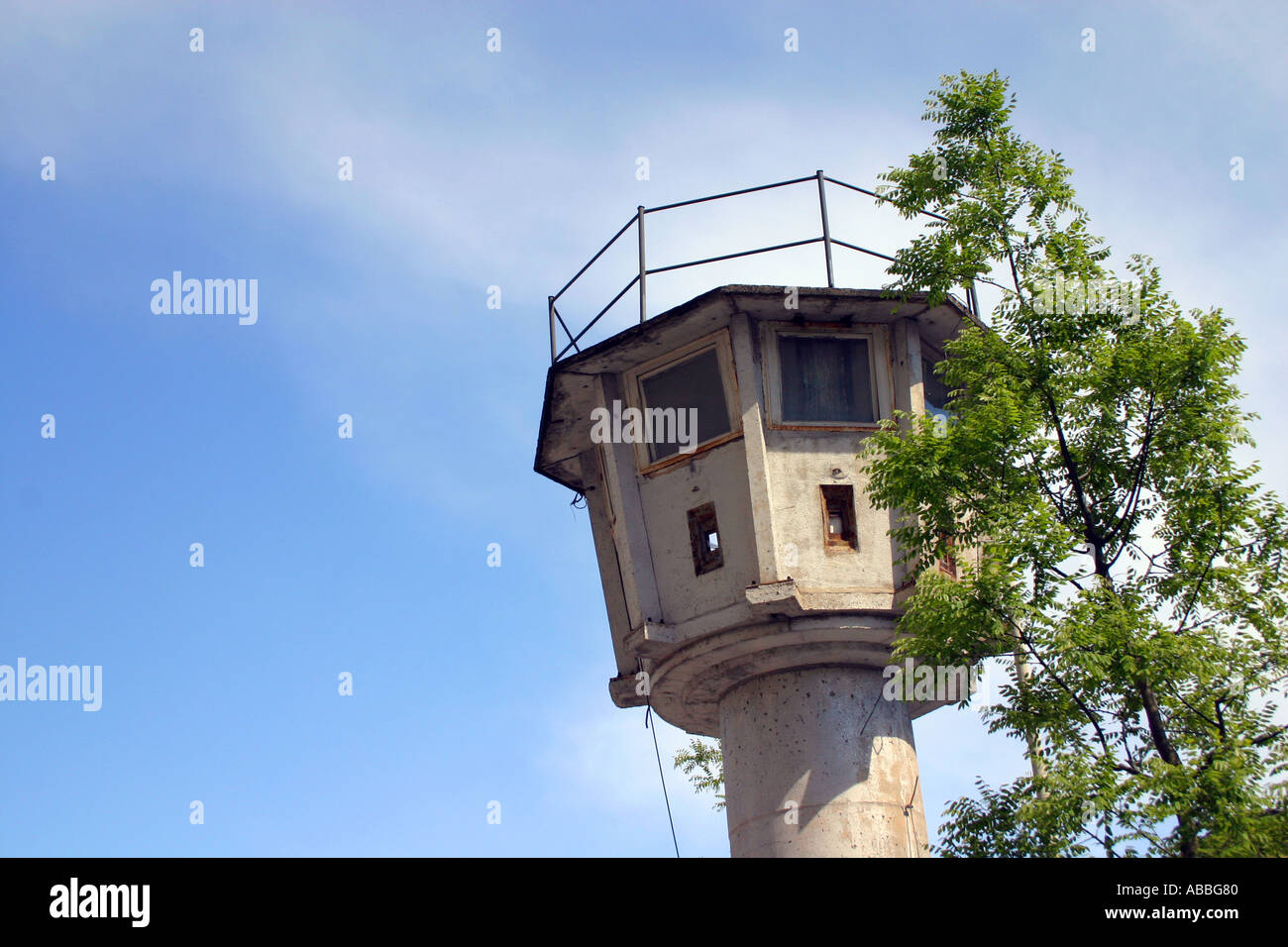 Original Post war watchtower Berlin Germany Stock Photo - Alamy