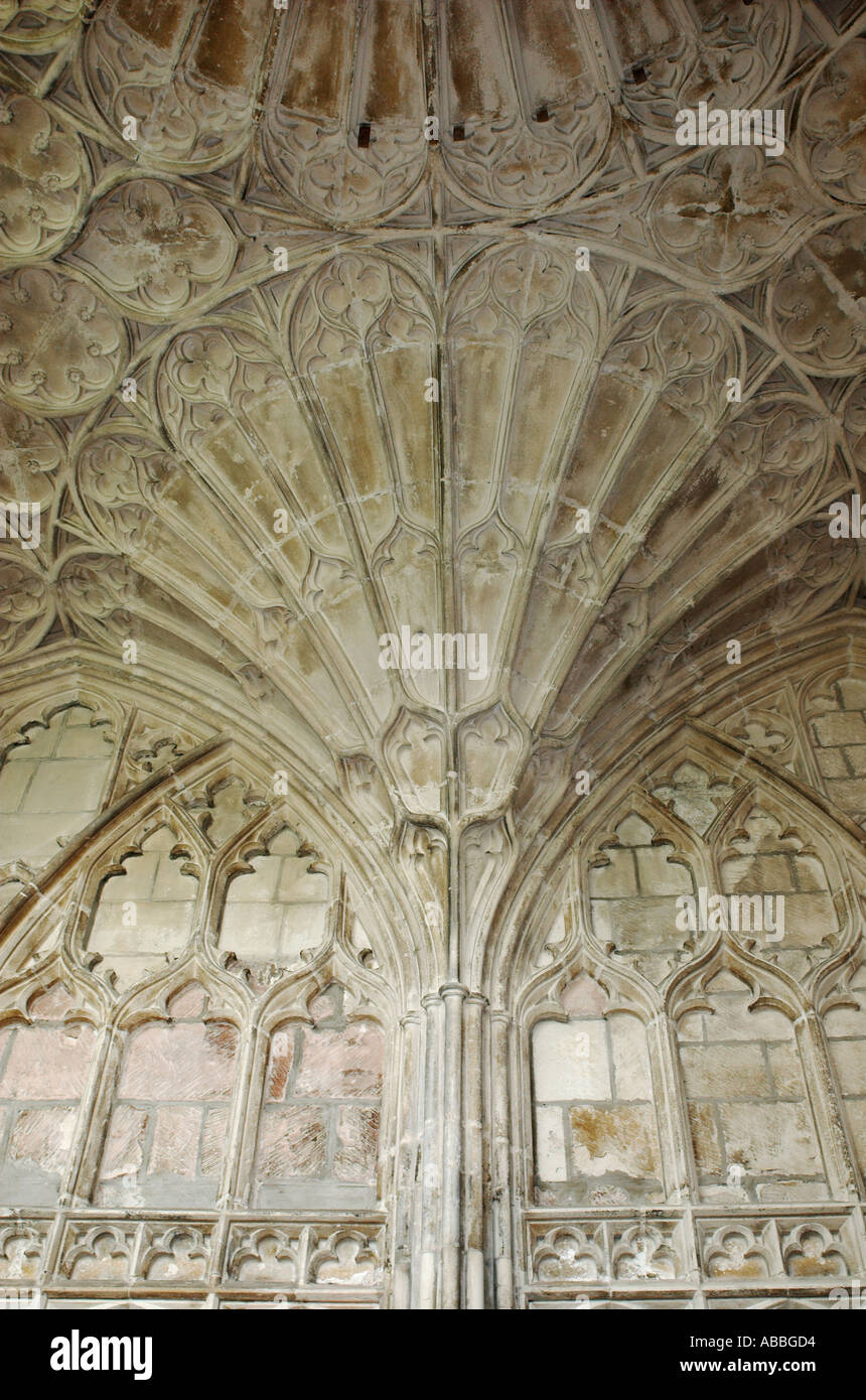 Detail of the fan vaulting in the Cloisters Gloucester cathedral Stock ...