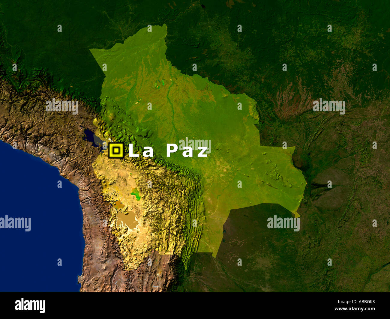 Satellite view bolivia country hi-res stock photography and images - Alamy