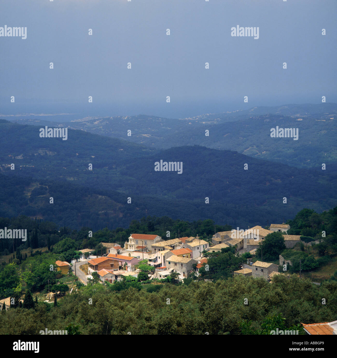 Trees and hills in corfu hi-res stock photography and images - Alamy