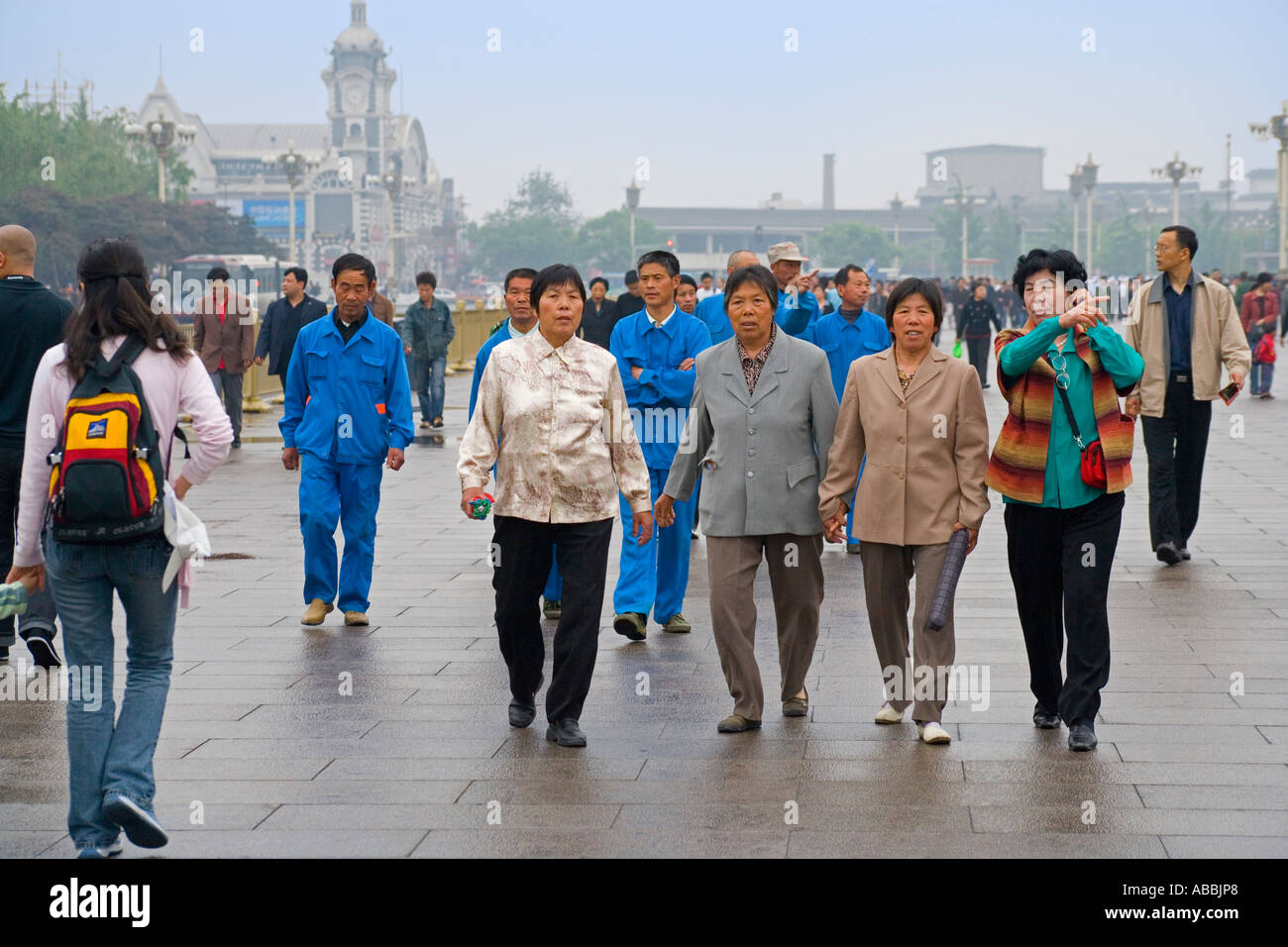 Group of four Chinese women in Tiananmen Square Beijing China JMH1522 ...