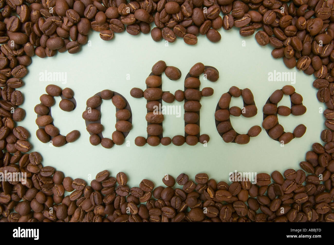 coffee beans spelling out the word coffee Stock Photo - Alamy