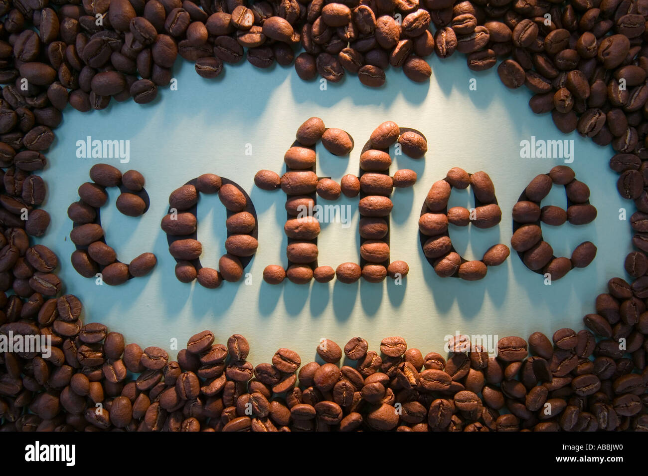 coffee beans spelling out the word coffee Stock Photo - Alamy