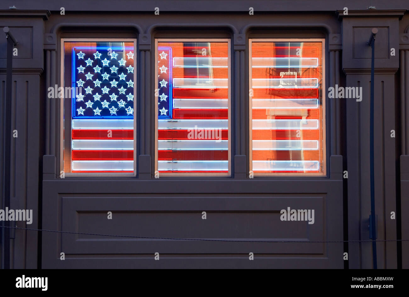 NYC flag window display Stock Photo - Alamy