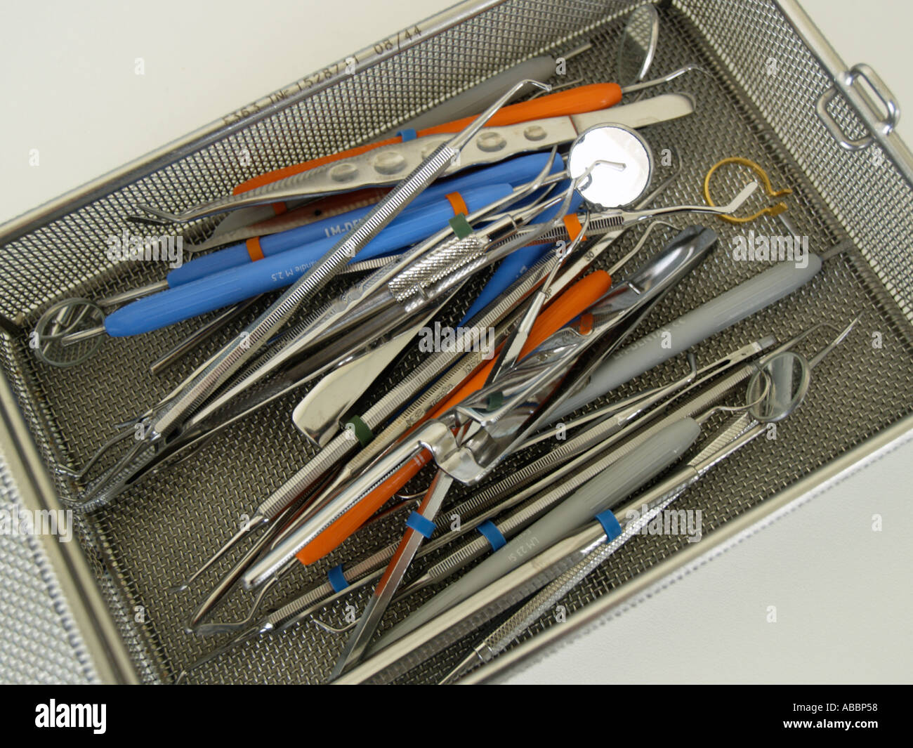 Metal tray used for sterilization of equipment with dental dentists ...