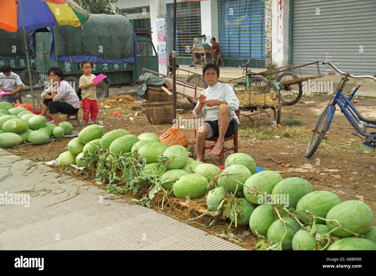 roadside water melon sellers Stock Photo - Alamy