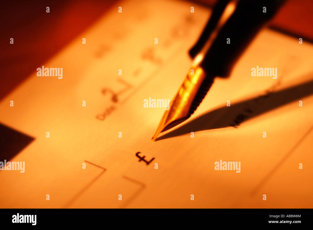 Cheque book pen woman hi-res stock photography and images - Alamy