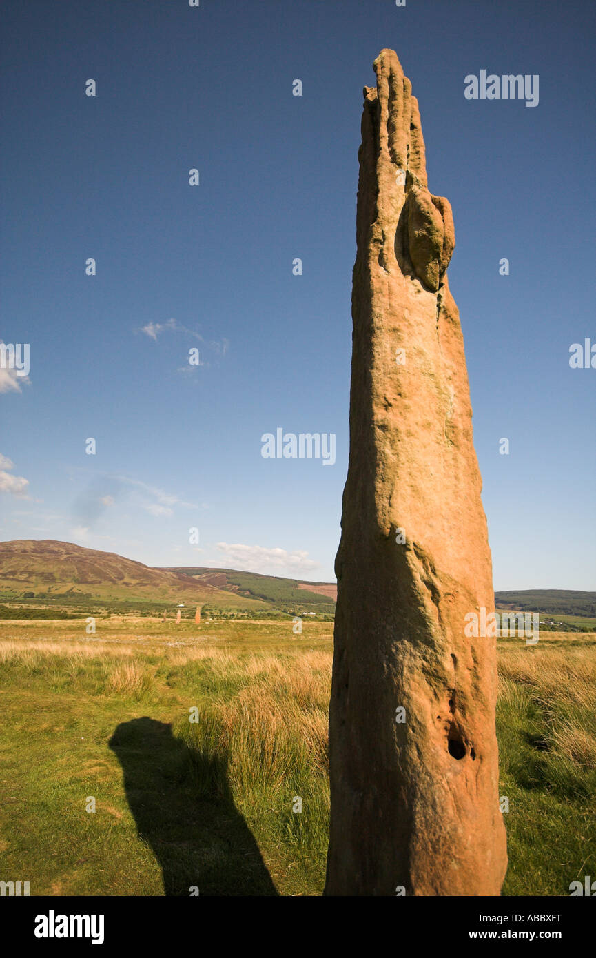 Monolith, standing stone, Machrie Moor, Arran, West Coast of Scotland ...