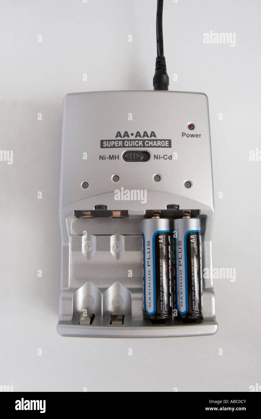 Battery charger for charging AA AAA size rechargeable batteries Stock ...