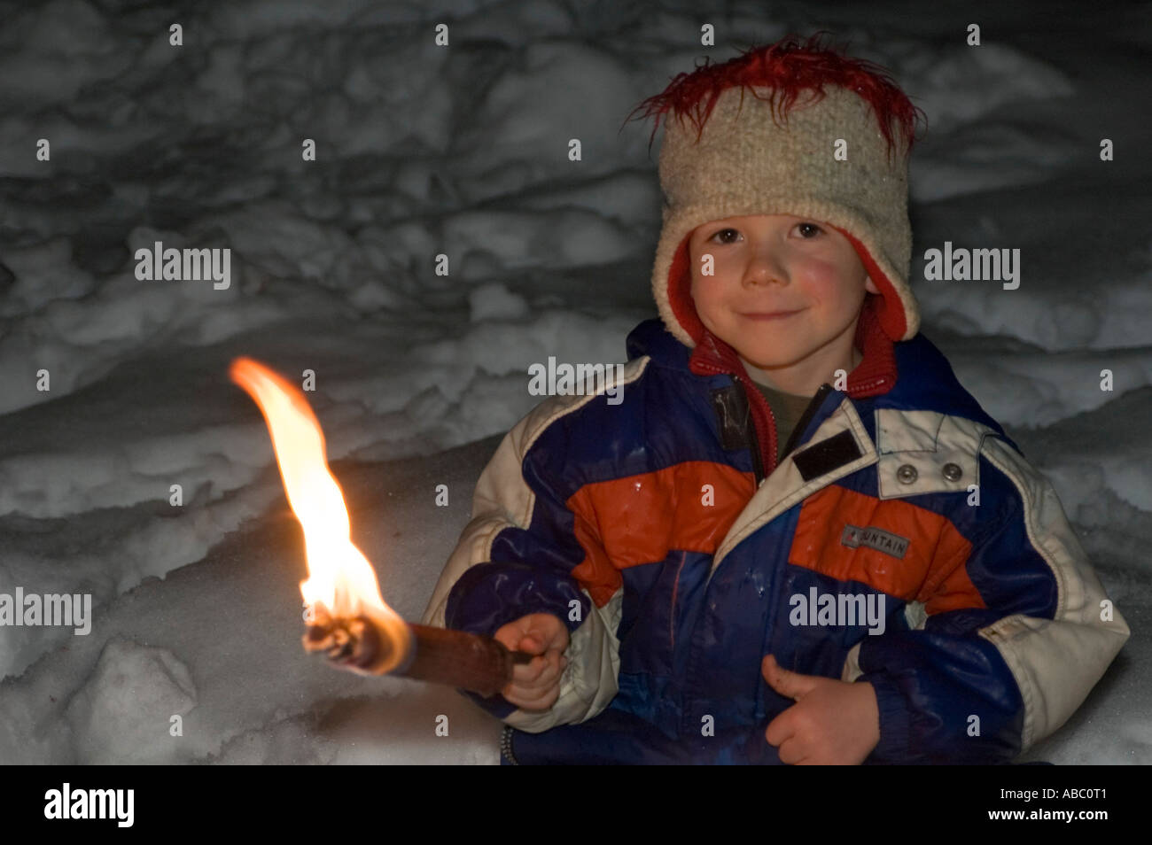 Child torch night outdoor hi-res stock photography and images - Alamy