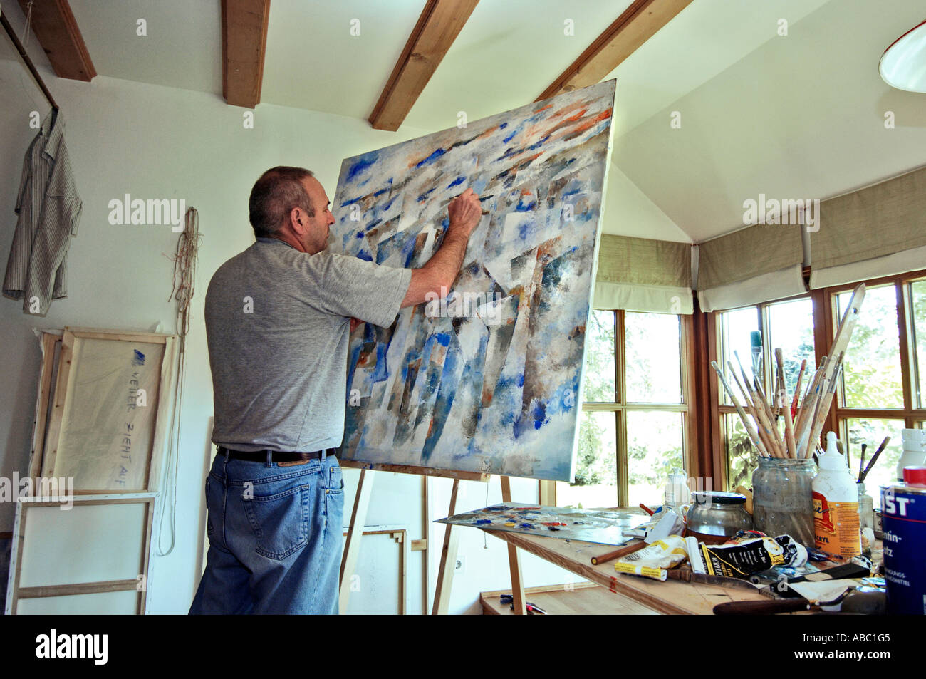 Studio of the painter Eckard Mueller, in Munich, Bavaria Stock Photo ...