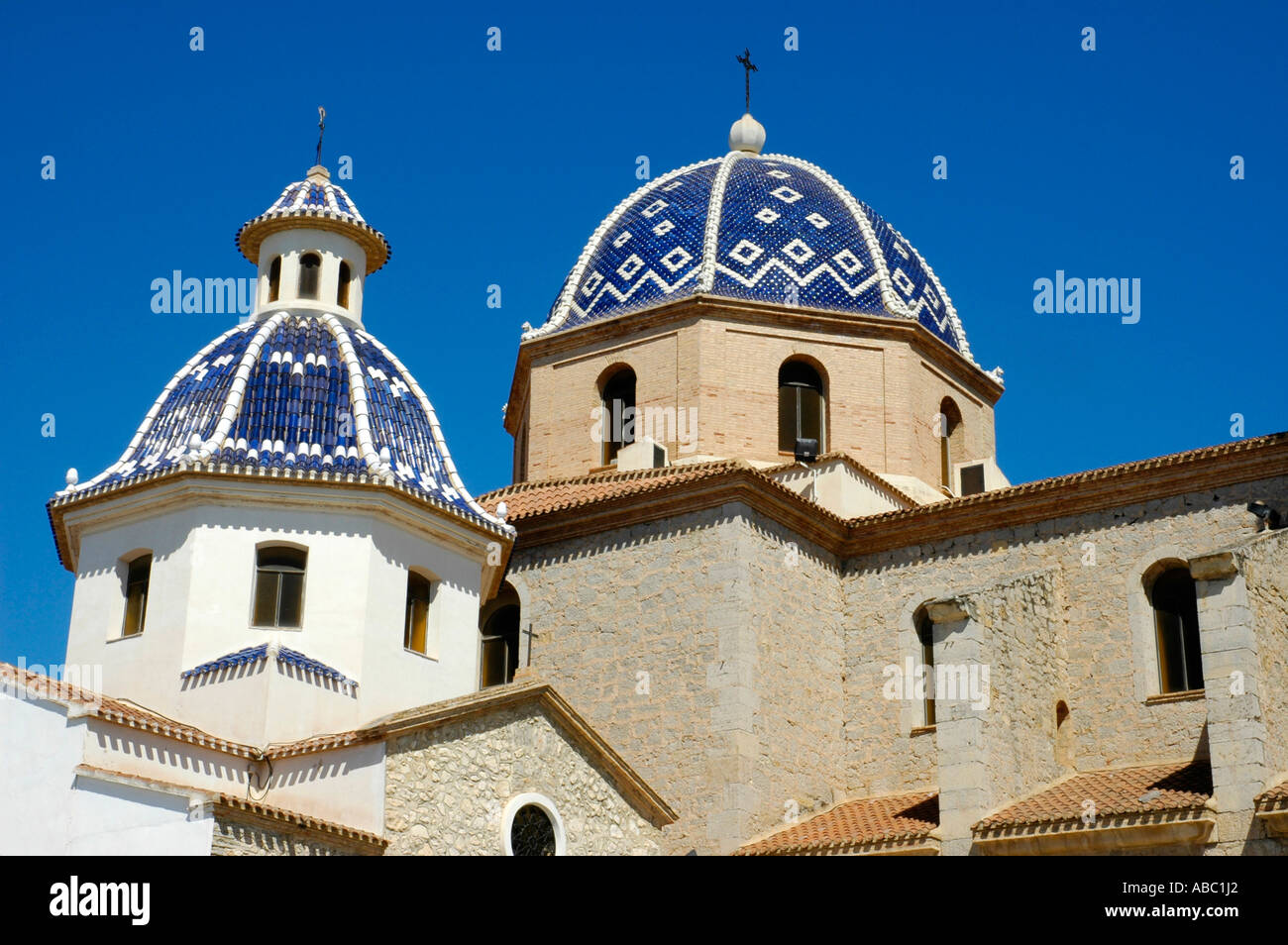 Blue dome of the the church Virgen del Consuelo with typical tiles ...