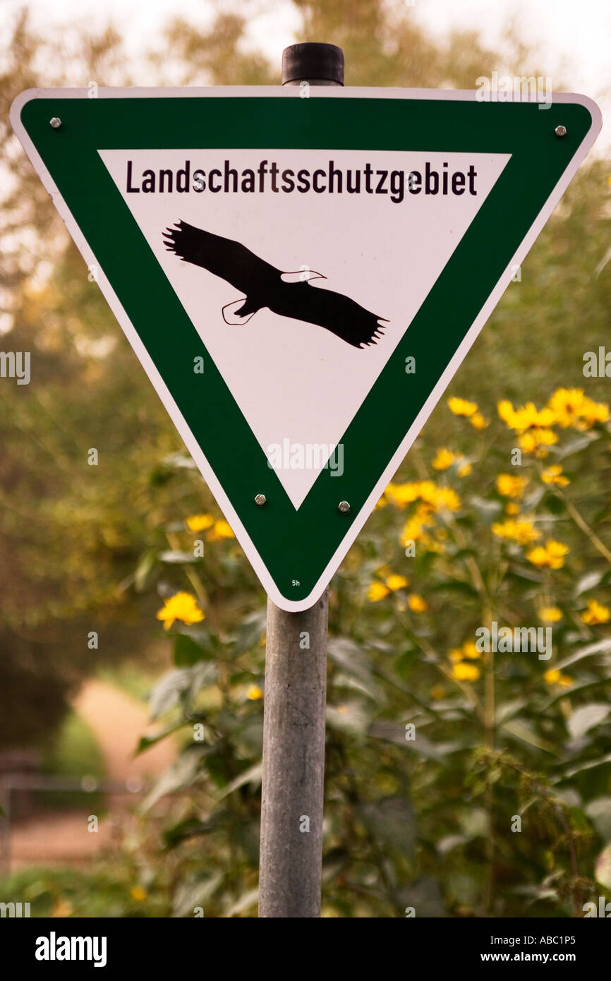 Sign Landscape protection area in Ostholstein Stock Photo - Alamy