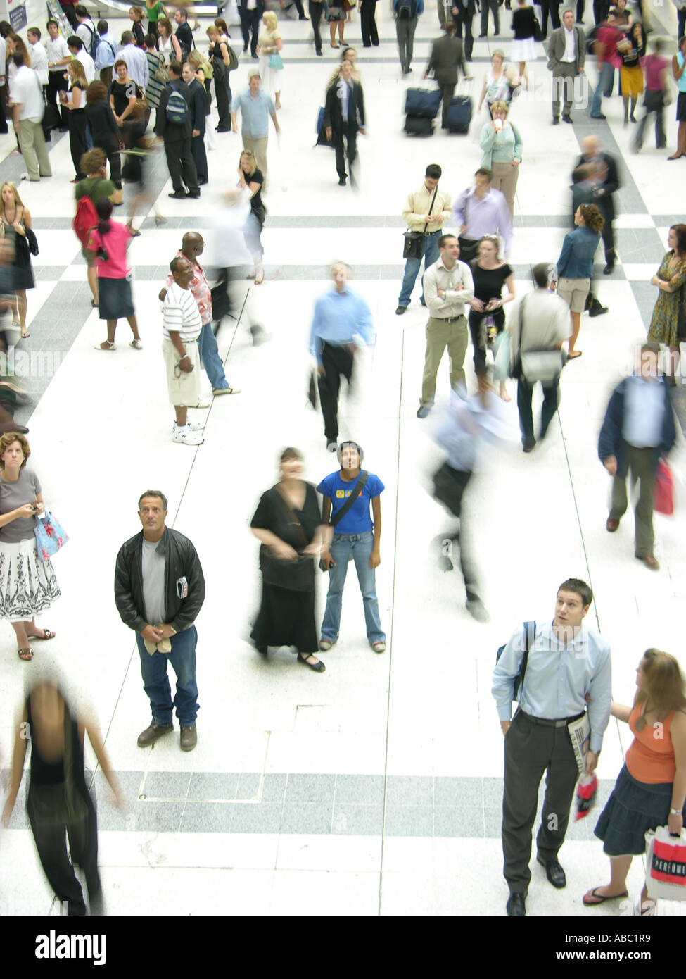 A croud of people on the station, view from above, Liverpool Street ...