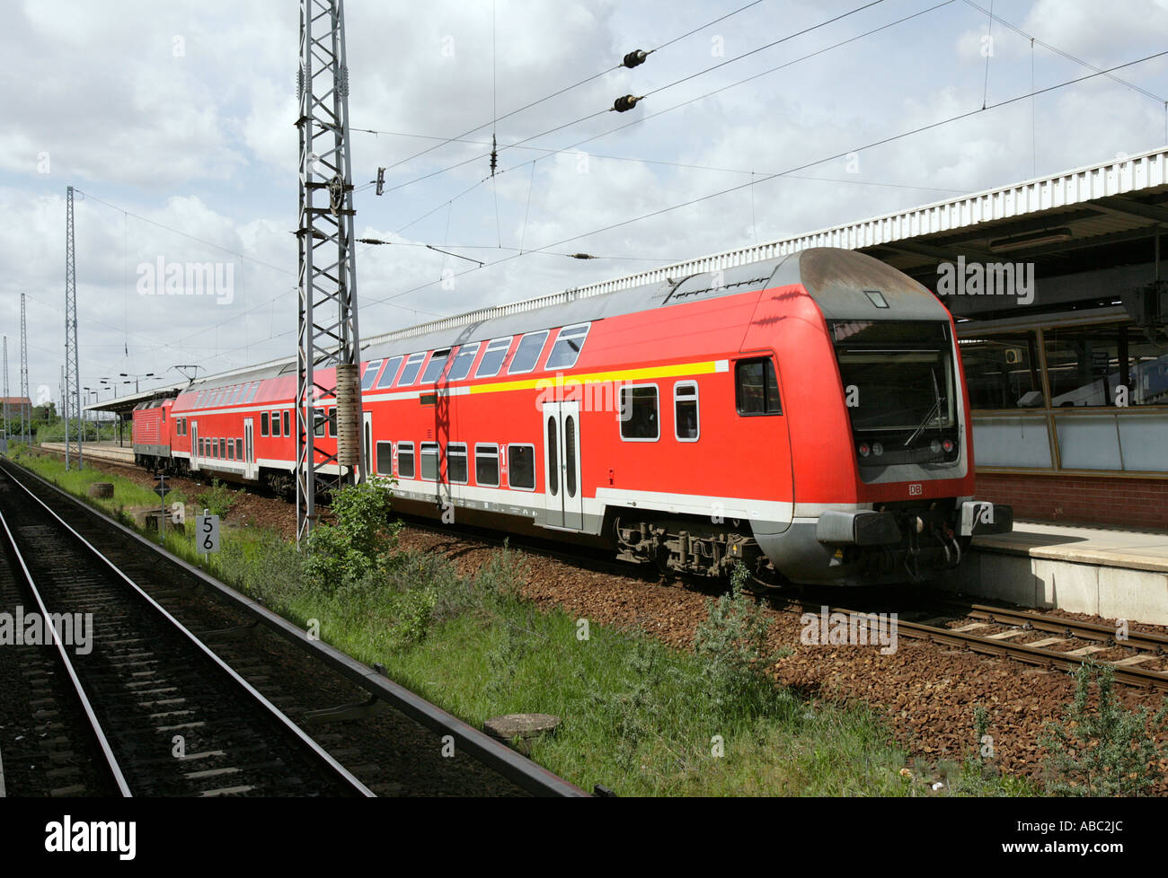 RE Express train at station airport Schönefeld in Berlin Stock Photo ...