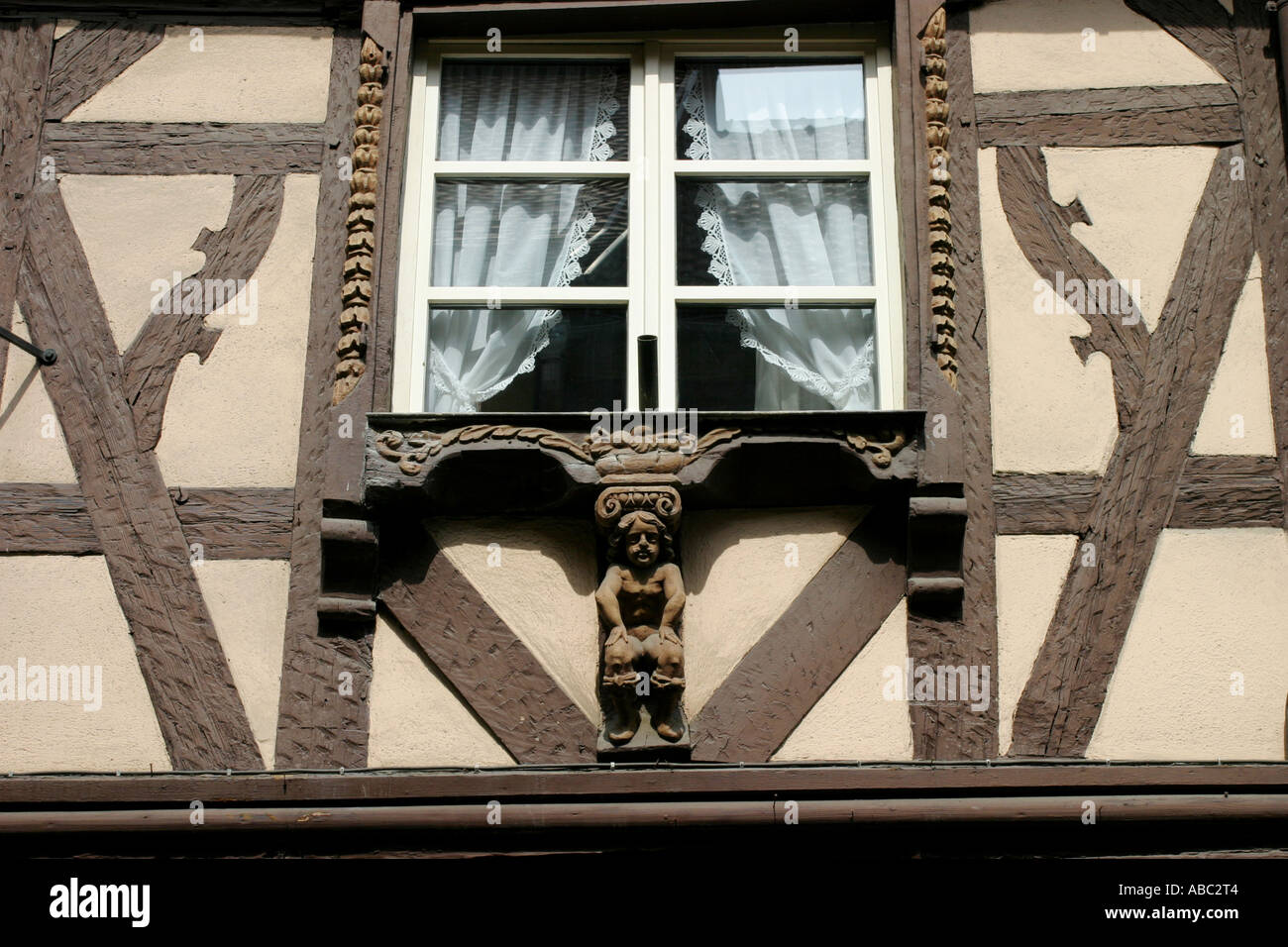 Old timber frame house Riquewihr Alsace France Stock Photo - Alamy