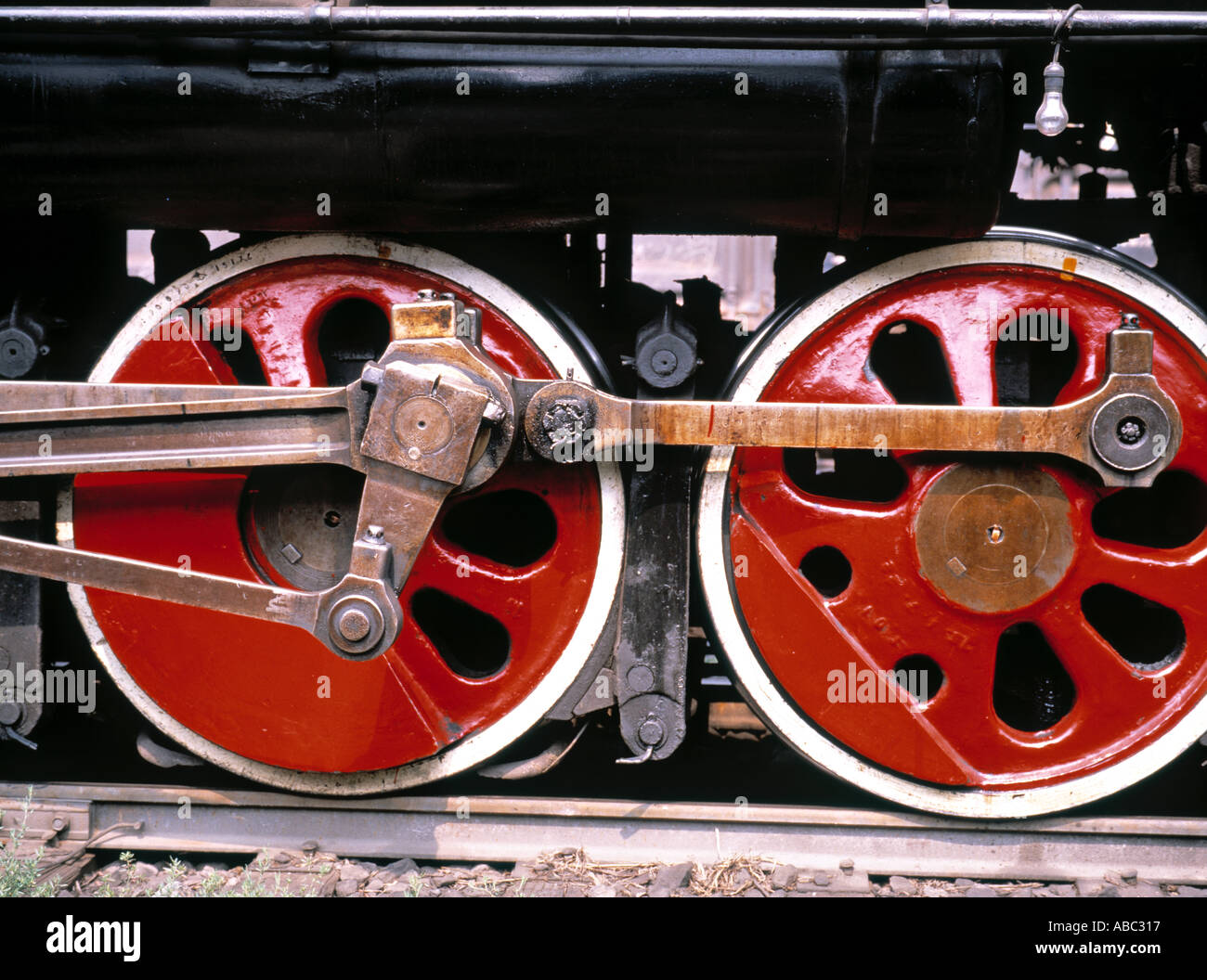 Main wheels of steam locomotive, Tangshan, China Stock Photo - Alamy