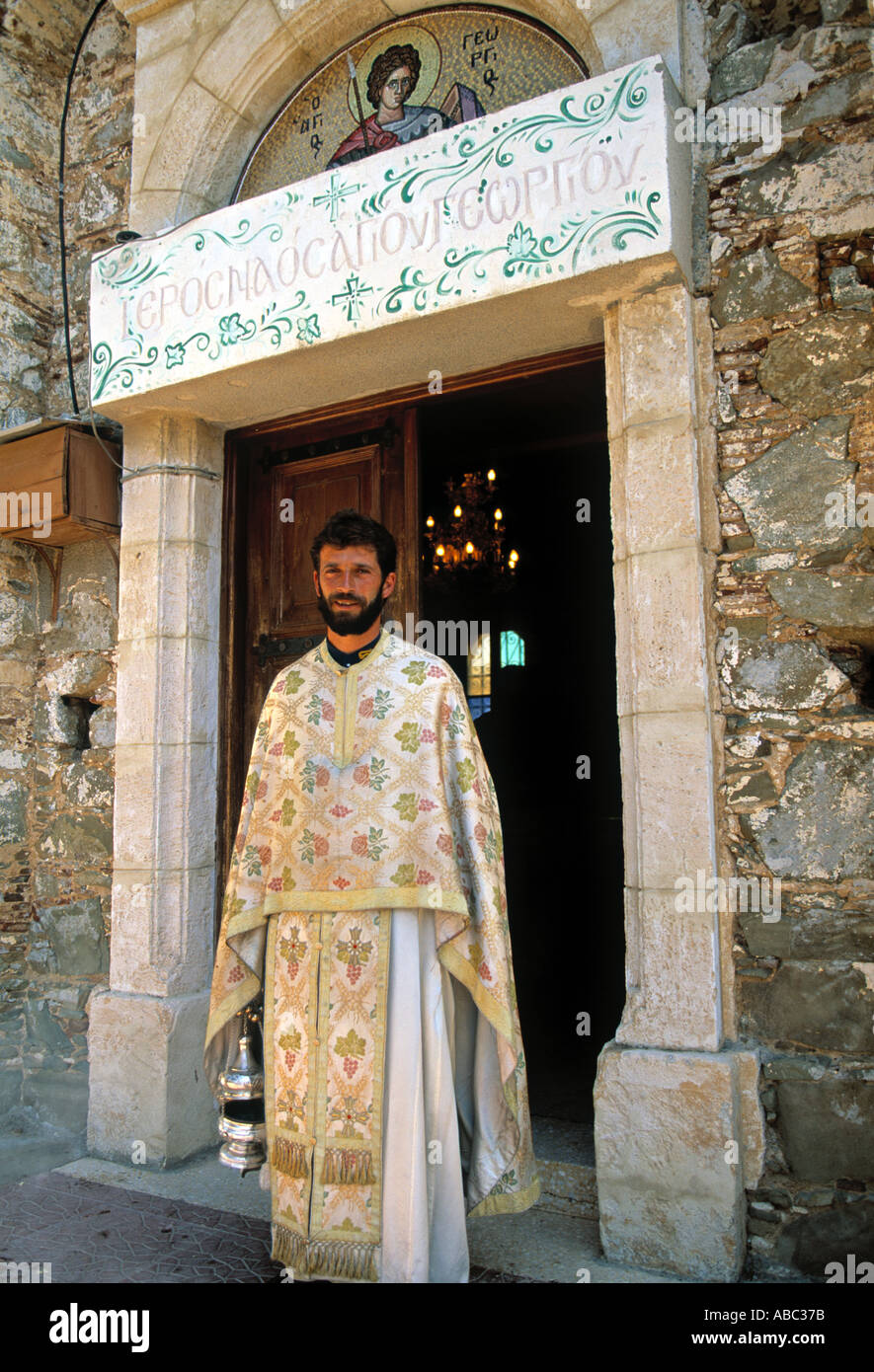 Orthodox Priest, Yerakies, Troodhos Mountains, Greek Cyprus Stock Photo ...
