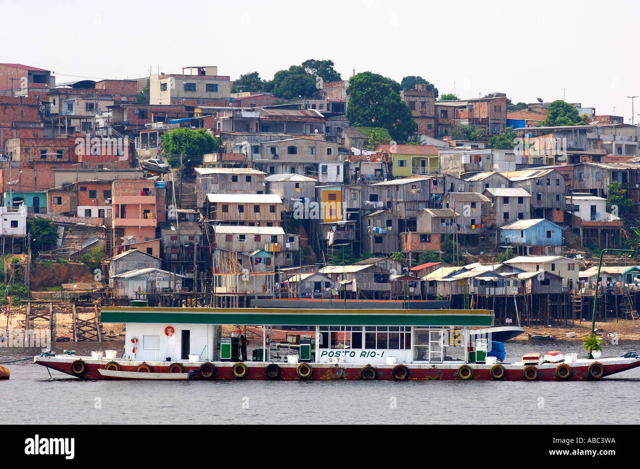 Slum area favela in the fringes of Manaus Amazonas Brazil Stock Photo ...