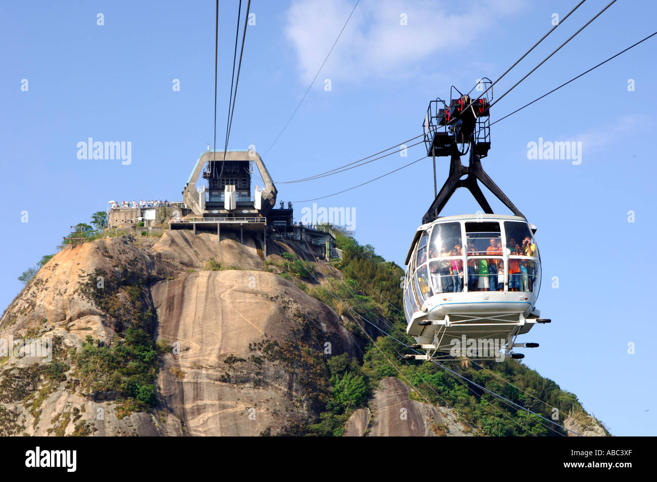 Upper station Cable car to Sugar Loaf Mountain Rio de Janeiro Brazil ...