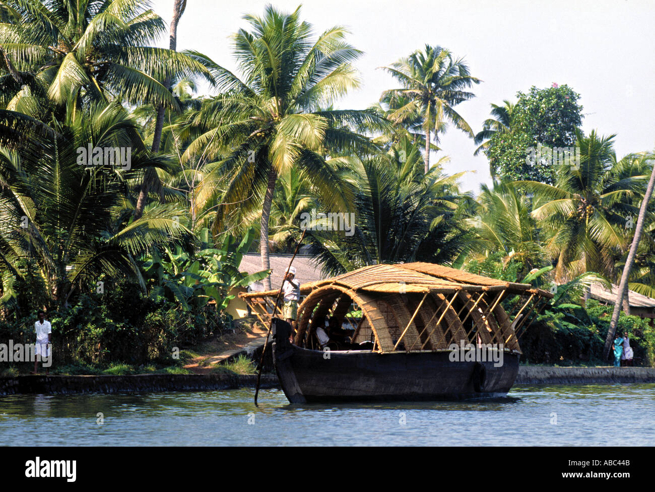 Tourist boat on river, Kerala, India Stock Photo - Alamy