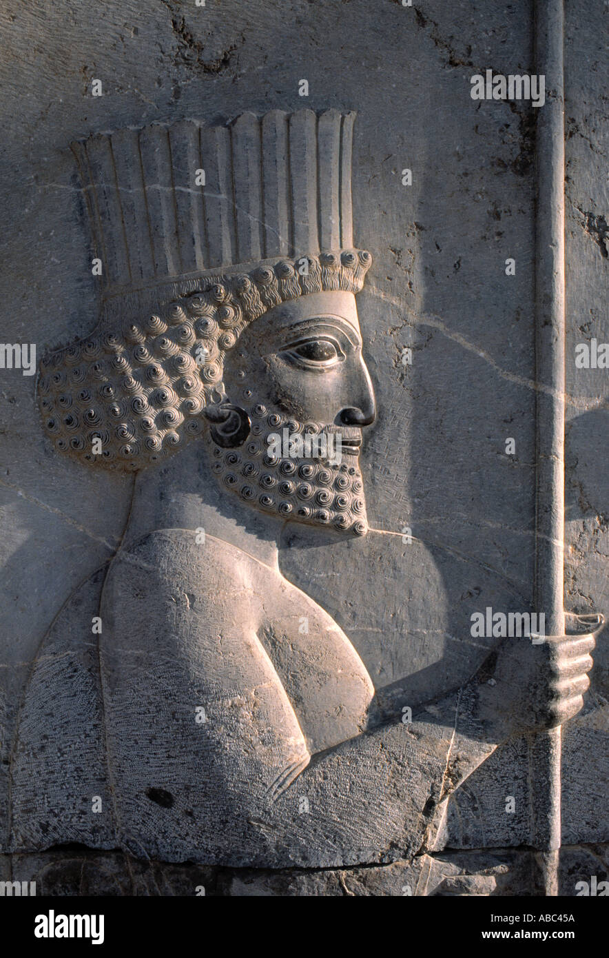 Bas-relief of a Persian guard, Persepolis (Ancient capital of Persia ...