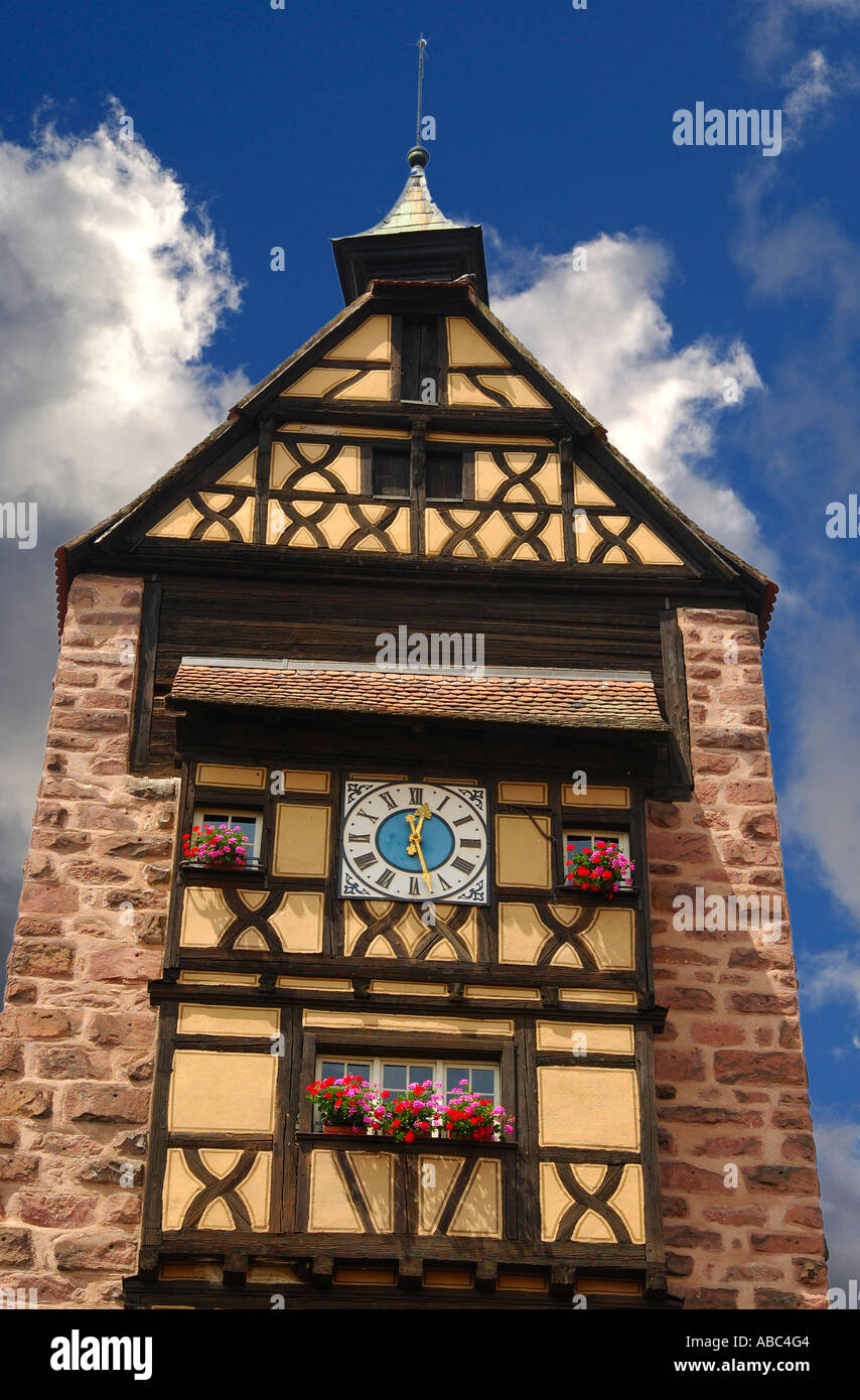 Medieval town gate Dolder of Riquewihr Alsace France Stock Photo - Alamy