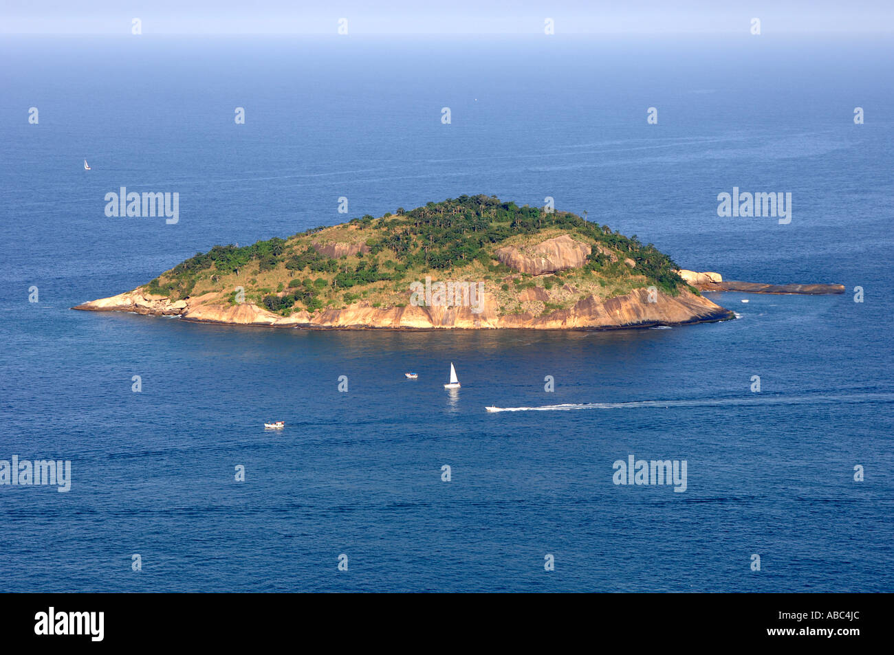 Island in the sun off Rio de Janeiro Atlantic Ocean Brazil Stock Photo ...