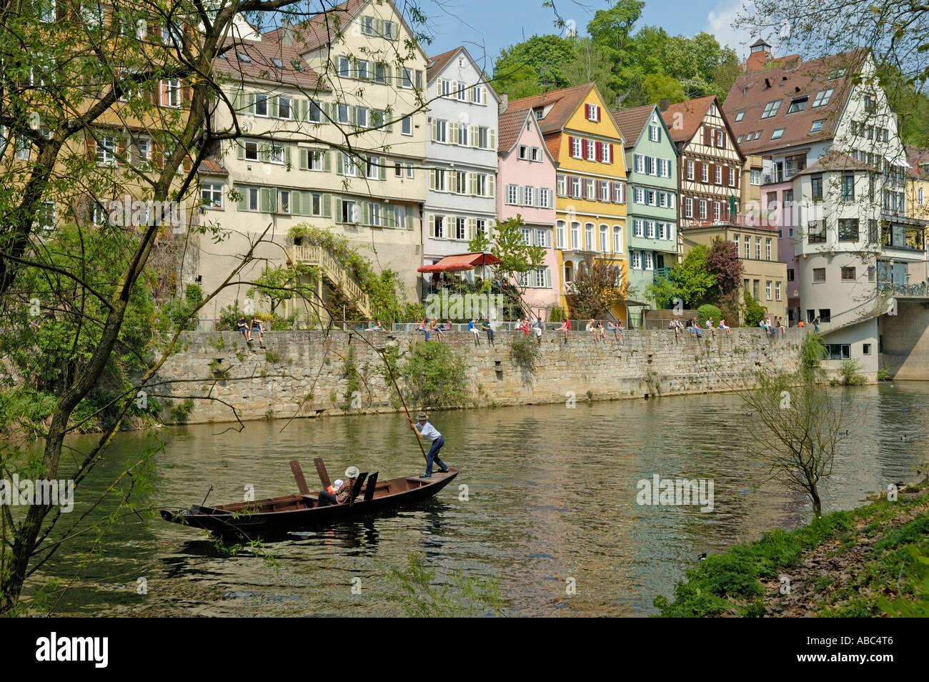 Tuebingen, Germany - the picturesque Neckar waterfront Stock Photo - Alamy