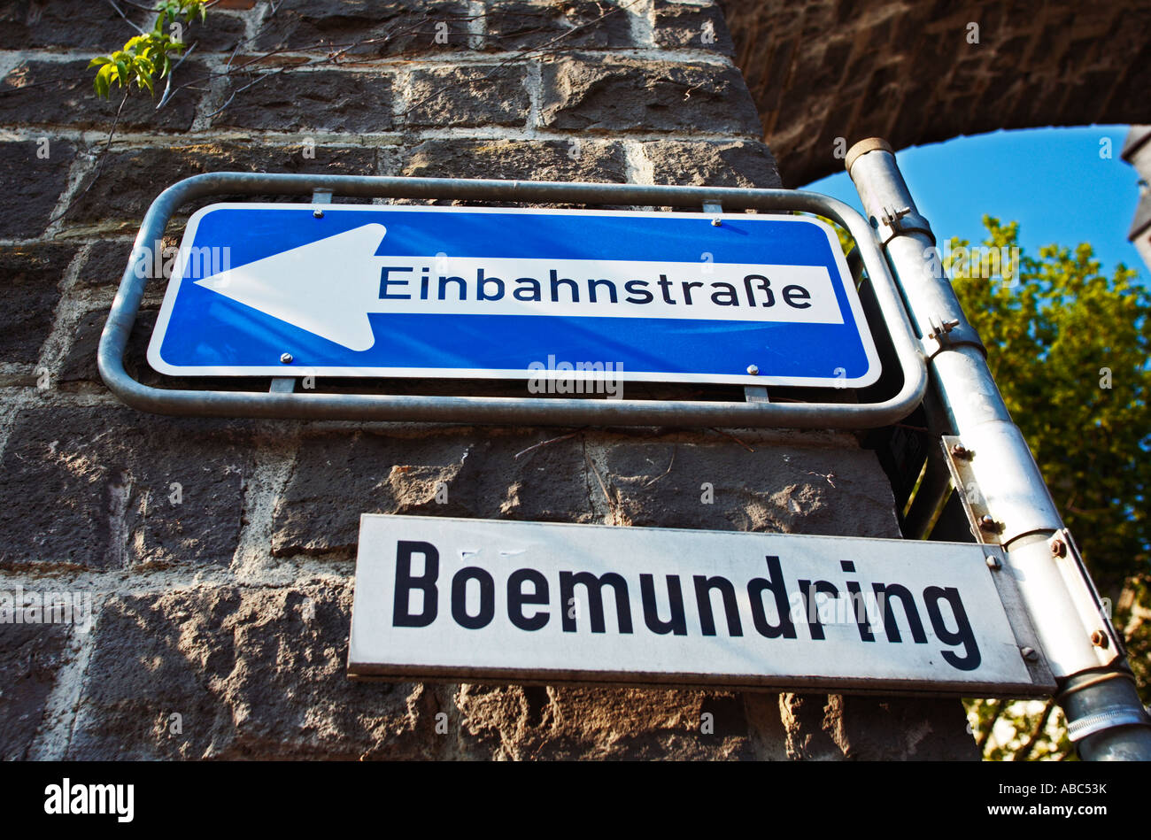 Traffic sign einbahnstrasse german one way hi-res stock photography and ...