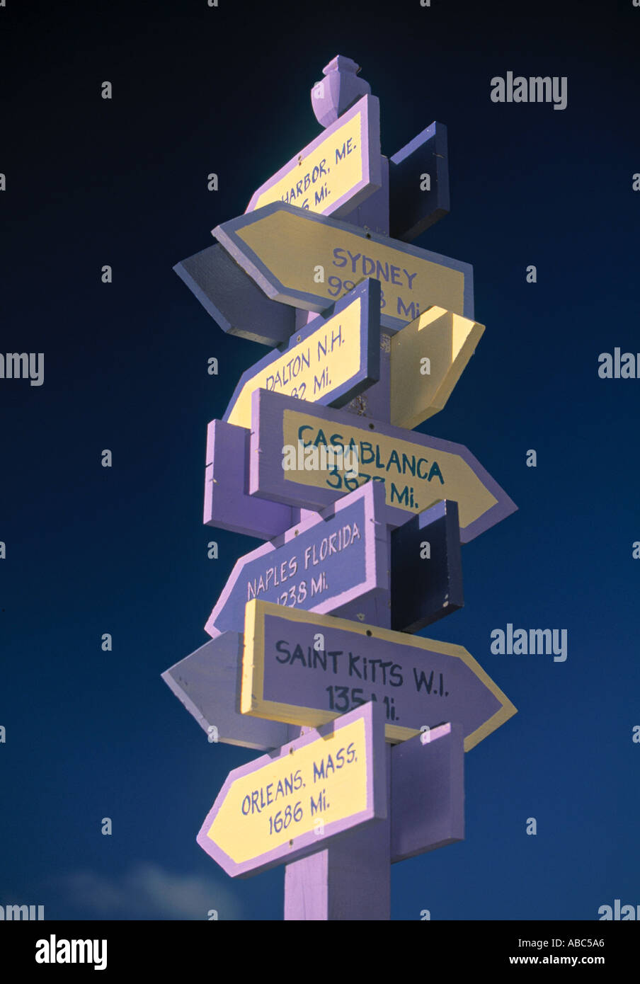 Signpost, Christiansted, St. Croix, US Virgin Islands, Caribbean Stock ...