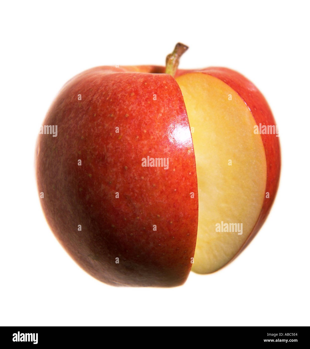 Red Apple with Slice Stock Photo - Alamy