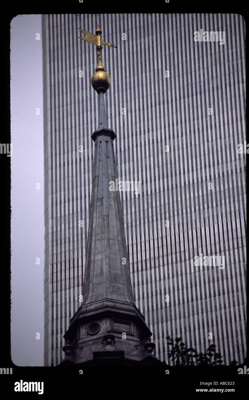 Trinity Church and World Trade Center NYC Stock Photo - Alamy