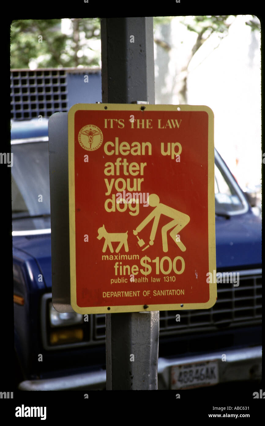Poop Scoop Sign NYC Stock Photo - Alamy